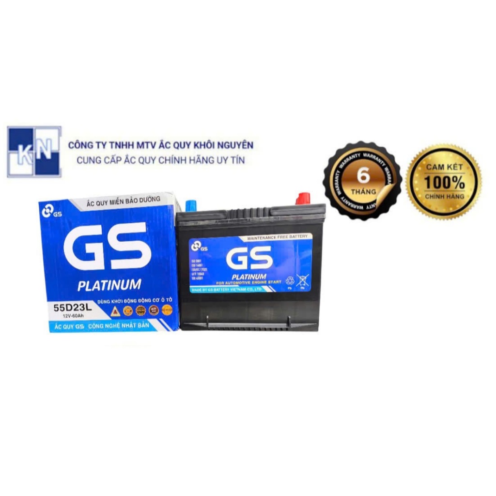 Ắc quy GS 55D23L 12V- 60AH dùng cho xe Hyundai: Accent, Elantra Toyota: Camry, Fortuner | Shopee ...