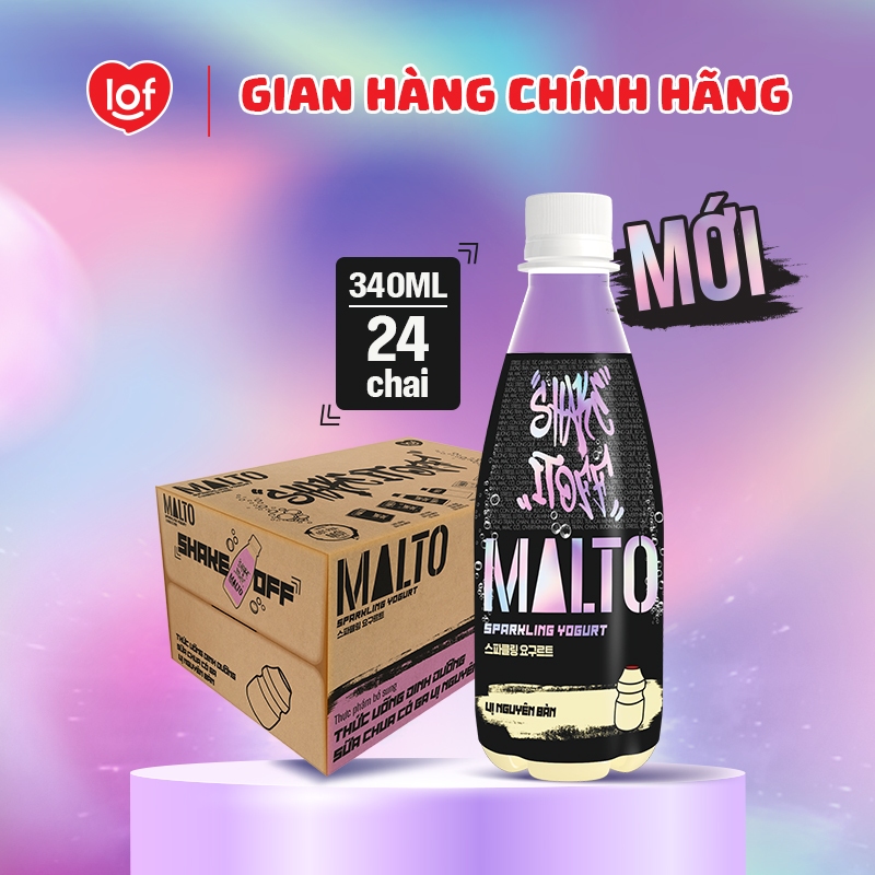 Sparkling Yogurt MALTO Shake It Off sữa chua có ga vị nguyên bản chai 340ml x thùng 4 lốc_24 ...