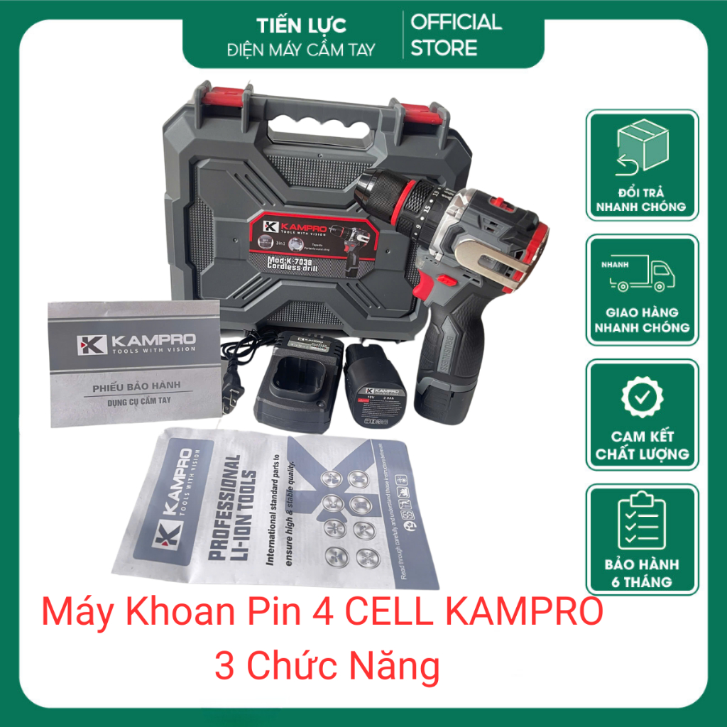 Máy Khoan Pin HANKO,KAMPRO 16,8V Nhỏ Gọn Động Cơ Không Chổi Than tiện ...