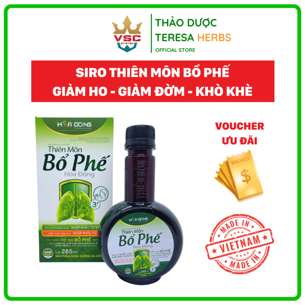 Siro ho thiên môn bổ phế Hoa Đông - chai 285ml | Shopee Việt Nam
