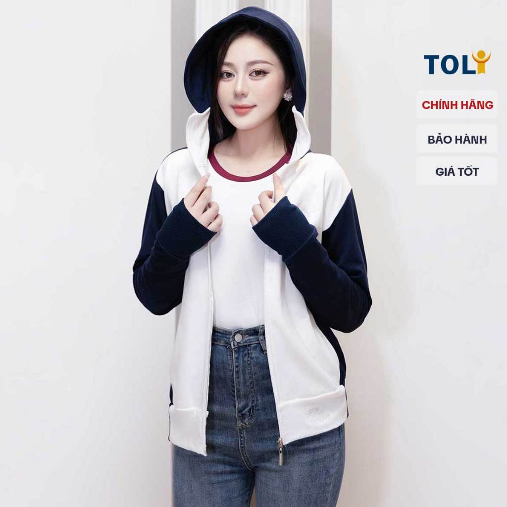 Áo khoác nữ TOLI có túi trong, vành mũ siêu rộng chống nắng, vải dày ...