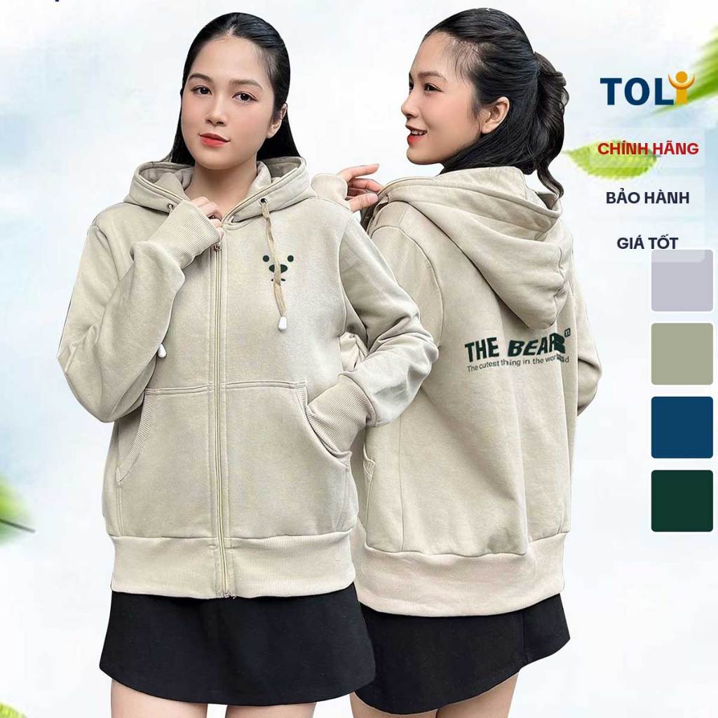 Áo khoác Nỉ Hoodie TOLI Nam Nữ Form rộng in 2 mặt - THE BEAR KMI50 ...