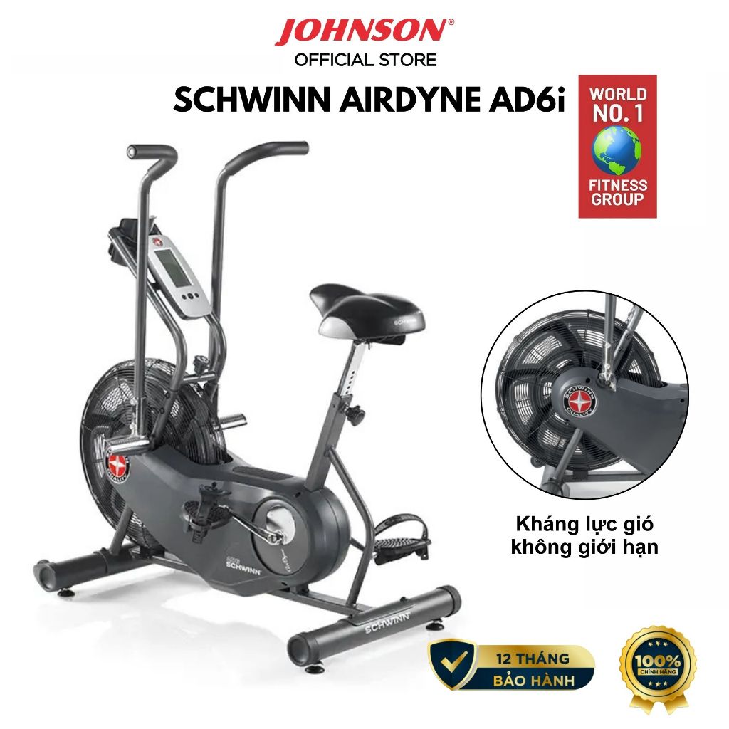 Xe Đạp Tập Airbike Schwinn Airdyne AD6i Công Nghệ Kháng Lực Gió, Tập ...