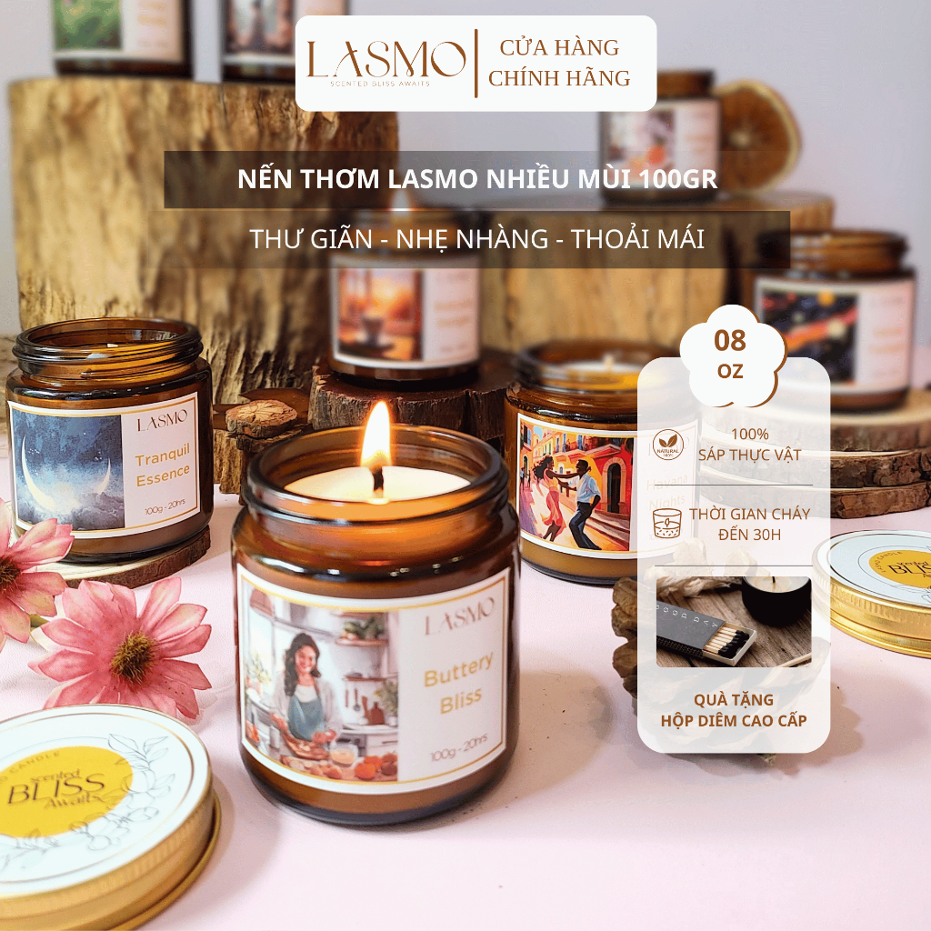 Nến Thơm Phòng LASMO Nhiều Mùi Hương Thư Giãn 100gr - Nến Thơm Quà Tặng ...