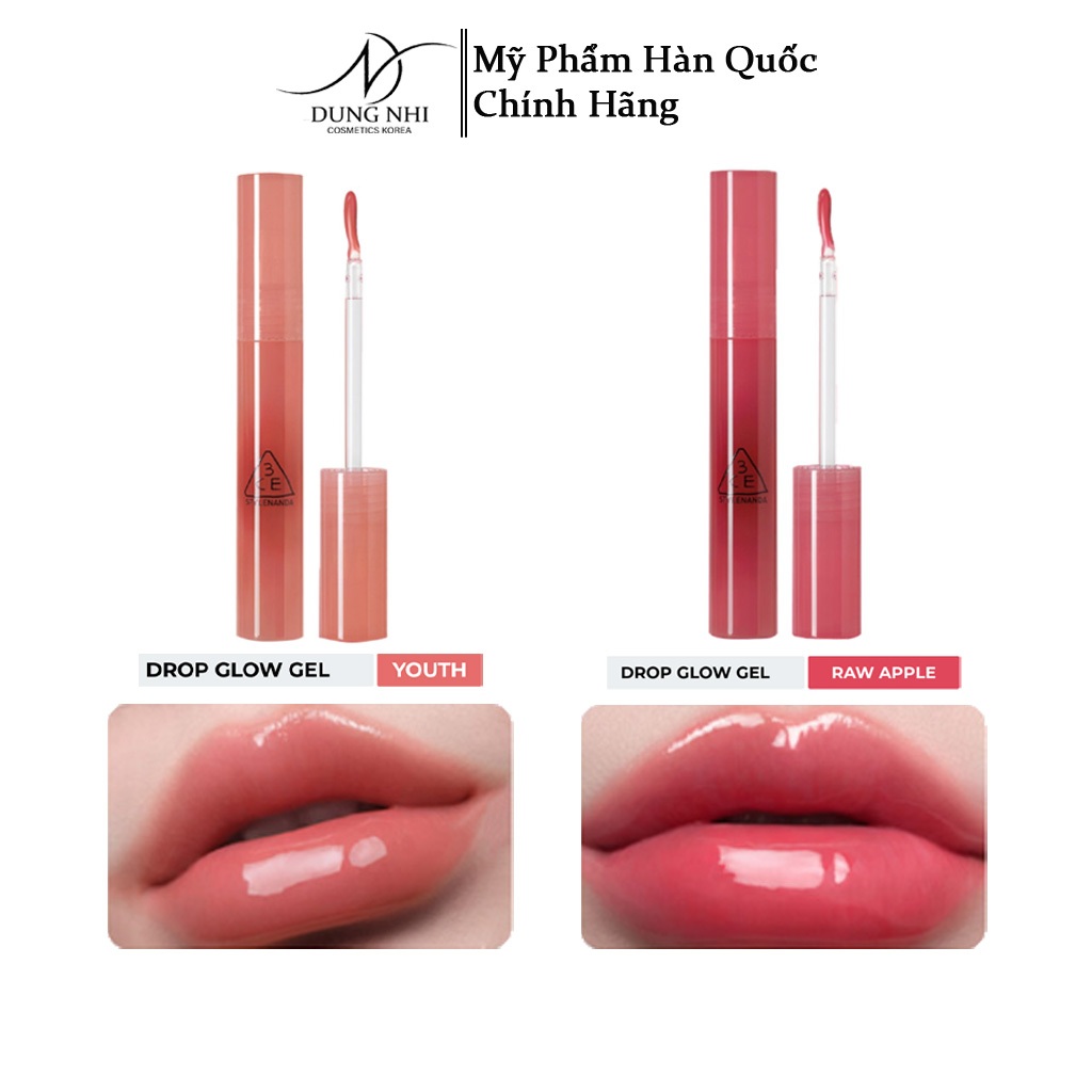 Son Bóng 3CE Dạng Gel Màu Raw Apple 4g Drop Glow Gel | Shopee Việt Nam