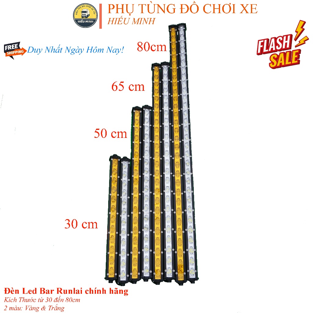 Đèn Led Bar Trợ Sáng 1 Hàng Runlai Chính hãng, 12/24V, Phụ Tùng Phụ ...