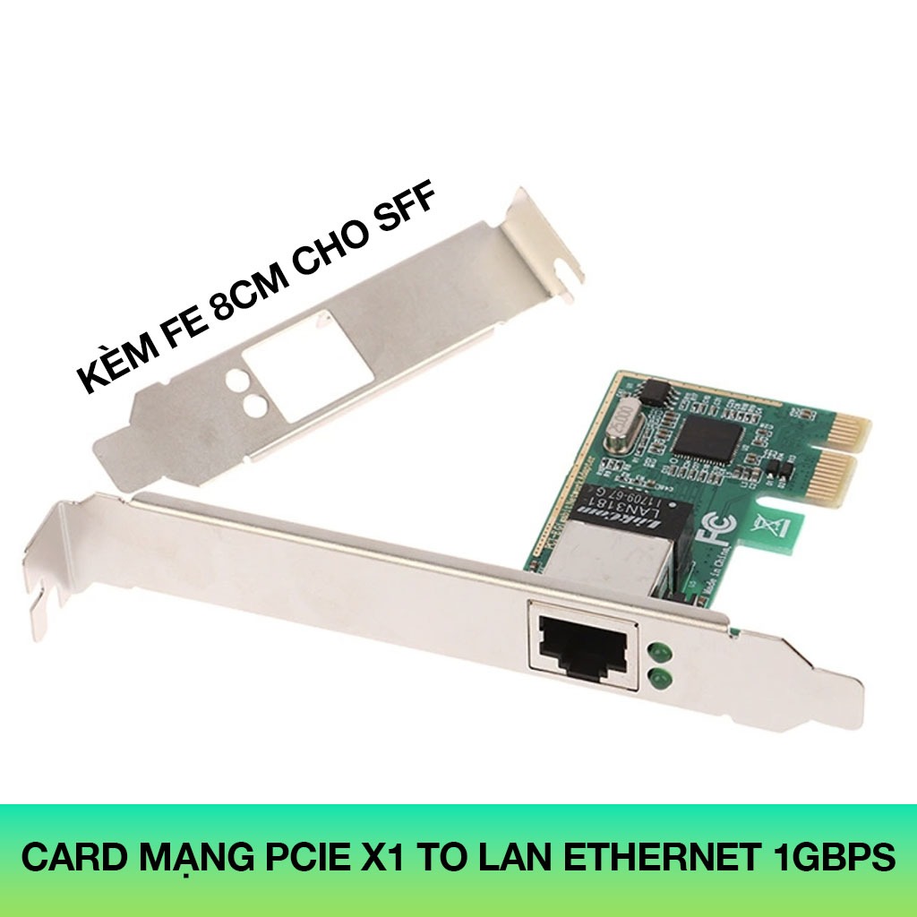 Card mạng PCIe x1 to LAN RJ45, tốc độ 1Gbps chipset RTL8111 Nối mạng ...