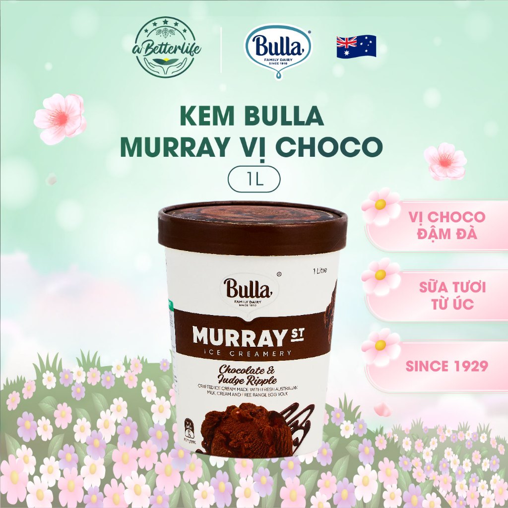 Kem choco Úc Bulla Murray Chocolate & Fudge Ripple 1L ABetterLife ...