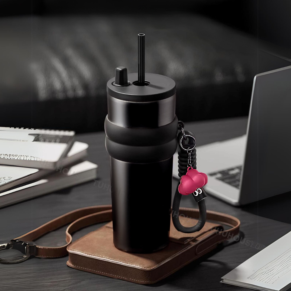 Ly giữ nhiệt 710ml có ống hút, ly giữ nhiệt nóng lạnh inox 316 cao cấp có quai xách tiện lợi ...