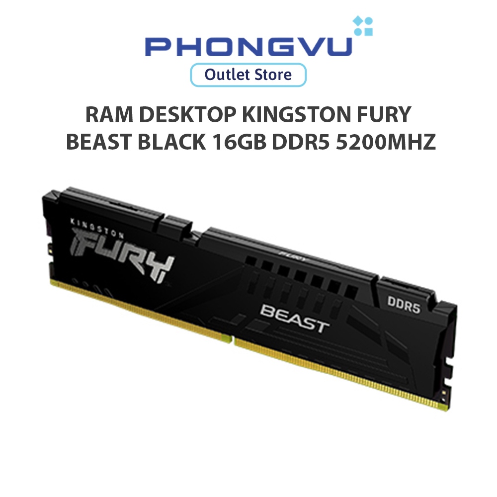 RAM desktop KINGSTON FURY Beast Black 16GB DDR5 5200MHz (1 x 16GB) DDR5 ...