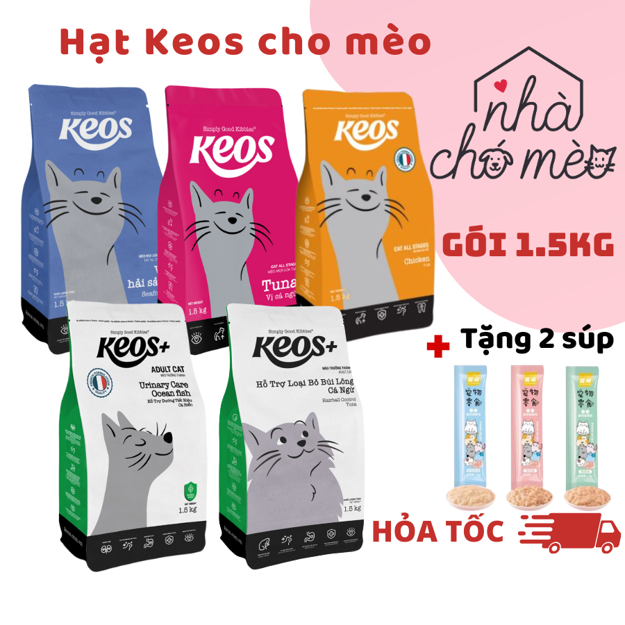 [Keos Mèo Gói 1.5kg]Thức Ăn Hạt Keos Cho Mèo Mọi Lứa Tuổi | Shopee Việt Nam