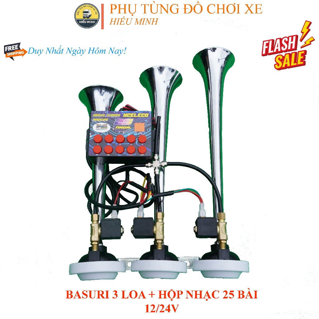 Kèn Basuri 3 Loa - Hộp Nhạc 25 Bài. 12/24V. Phụ Tùng Phụ Kiện Đồ Chơi ...