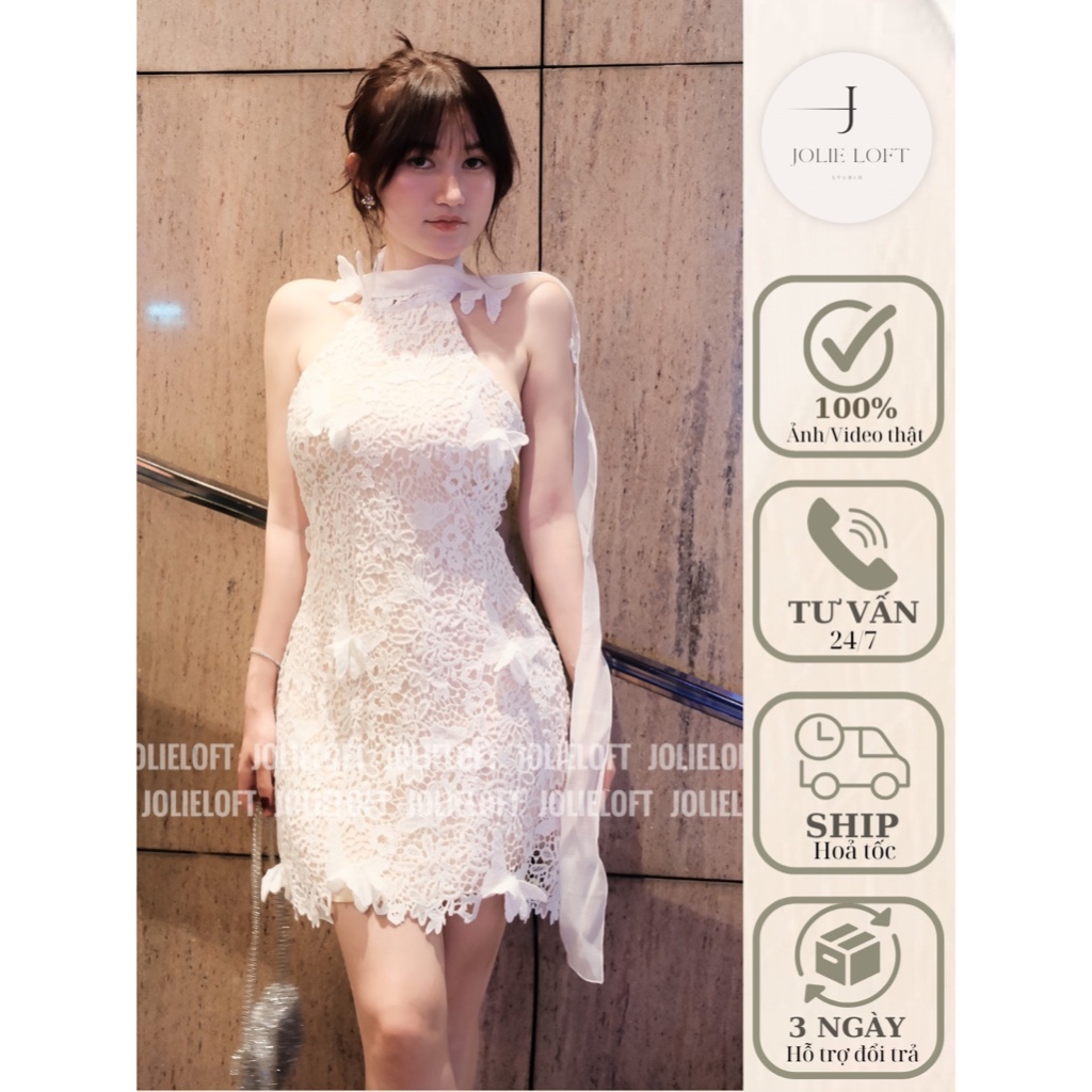 Váy ren nữ dự tiệc thiết kế Dev Dress JOLIE LOFT, đầm dáng ngắn sang ...