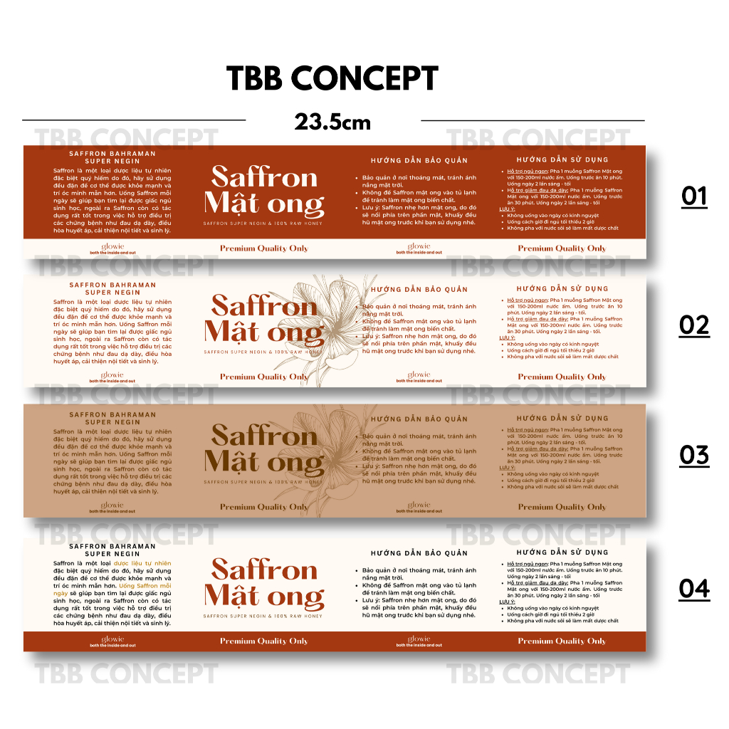 Tem dán Saffron Mật Ong dành cho hũ tròn - TBB CONCEPT | Shopee Việt Nam