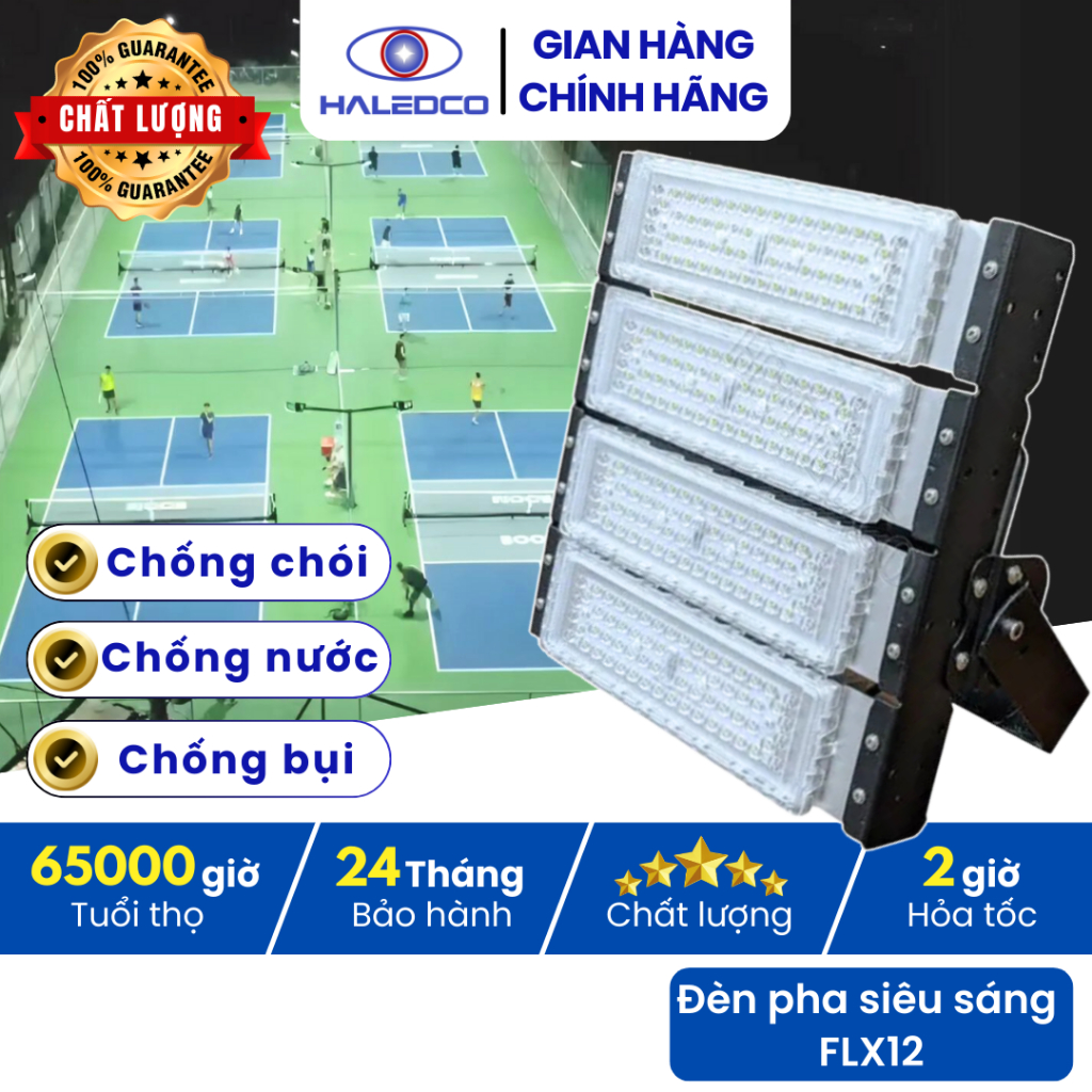 Đèn Pha LED Siêu Sáng, Chống Chói HALEDCO Chiếu Sân Pickleball, Sân ...