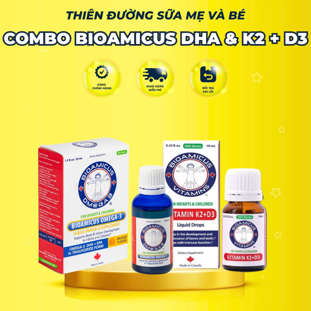 Combo 1 hộp DHA Bioamicus và 1 hop D3K2 Bioamicus | Shopee Việt Nam