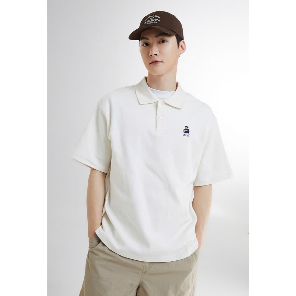[AUTHENTIC 100%] Áo thun polo Spao nam nữ thêu nổi logo gấu SPHWE24C41 ...