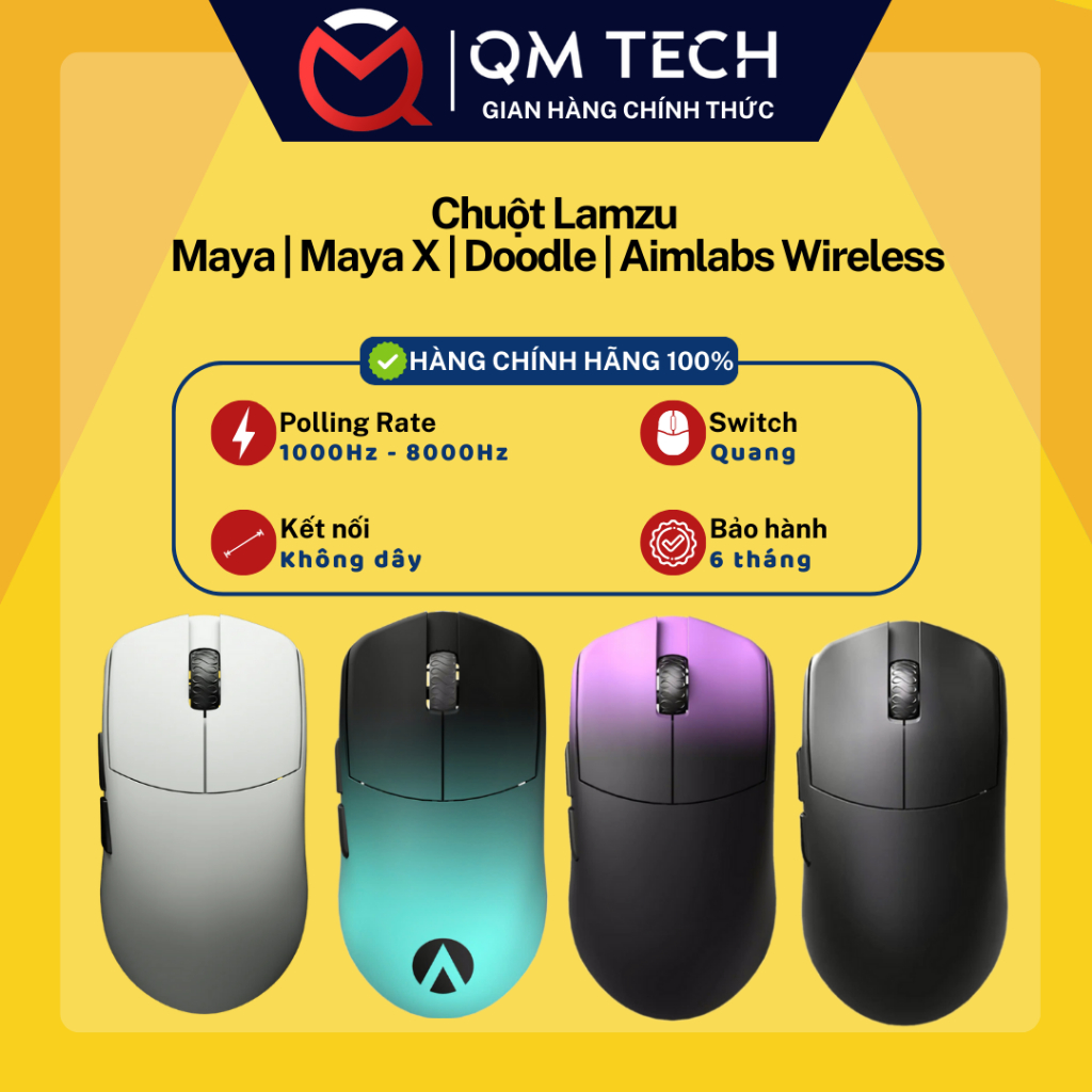 Chuột không dây siêu nhẹ Lamzu Maya | Maya X | Doodle | Aimlabs - Hỗ Trợ 4KHz - 8Khz - QMTECH ...