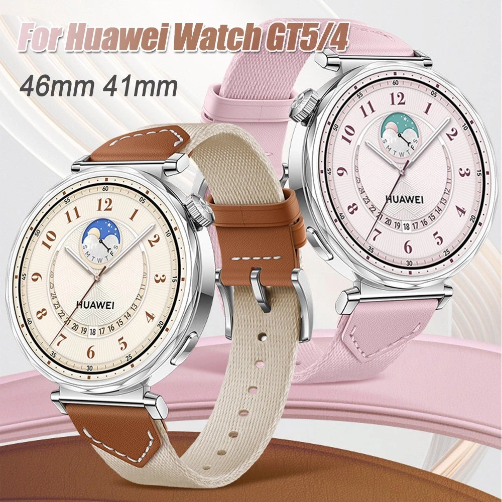 Dây đeo dệt tổng hợp bằng da Huawei Watch GT5(42mm),GT5 (41mm), GT4 ...