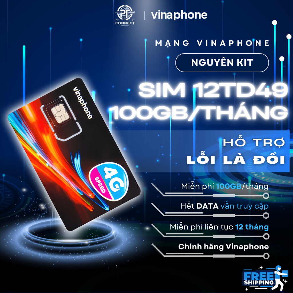 [FREE 1 NĂM] Sim 4G VinaPhone Gói Cước 12TD49 100GB Data, Tốc Độ Cao, Miễn phí 1 năm | Shopee ...