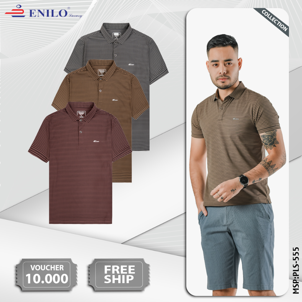 Áo Polo nam Enilo PLS 555 chống nhắn, áo thun nam có cổ cao cấp ...