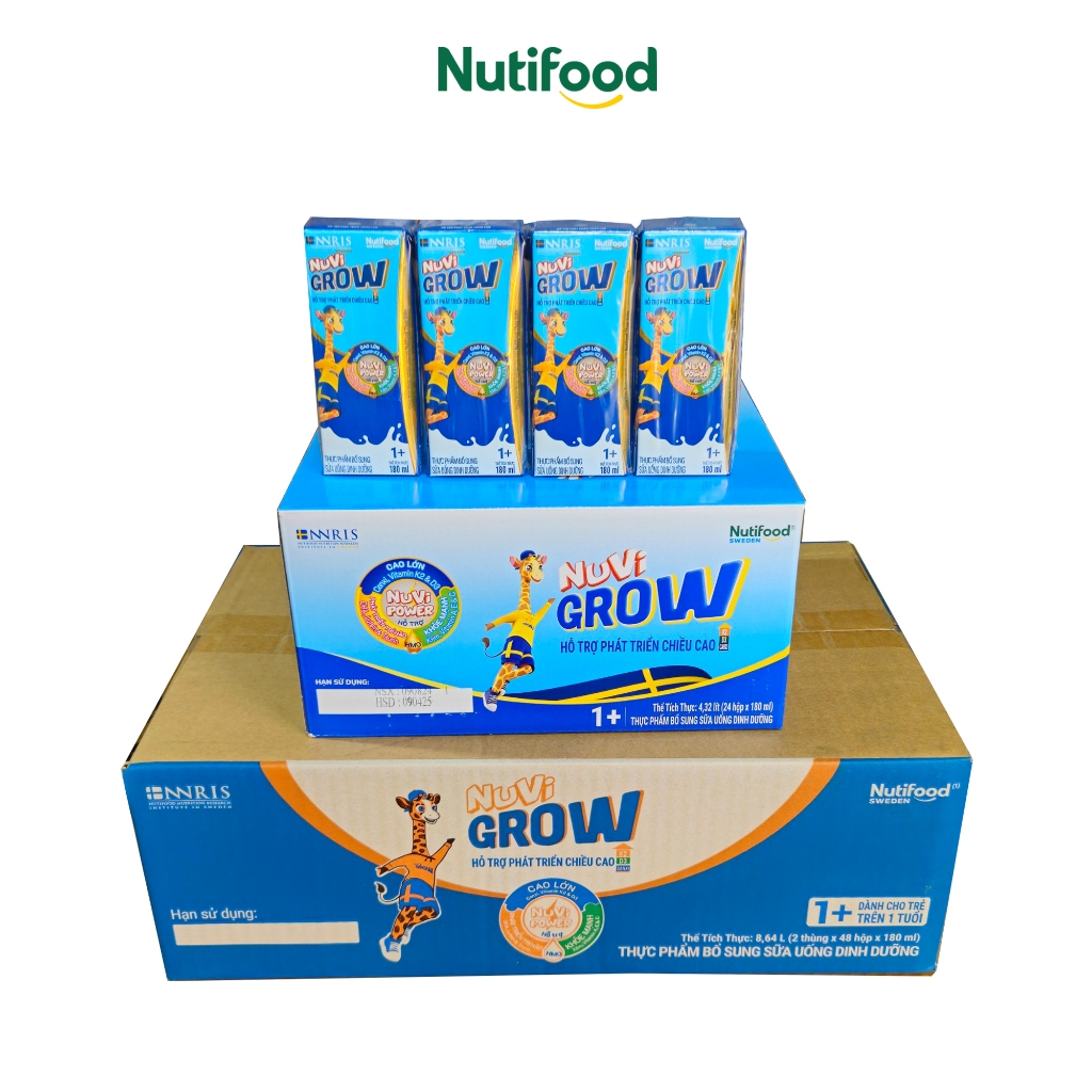 Thùng 48/ 24 Hộp 180ml/ 110mL Nuvi Grow 1+ /2+ Sữa Bột Pha Sẵn cho Bé ...