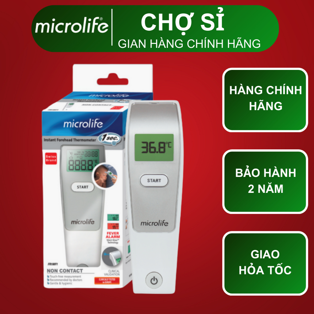 Nhiệt kế điện tử hồng ngoại Microlife FR1MF1 đo trán, đo đa năng kết ...