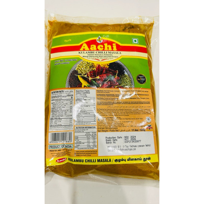 Aachi Kulambu chilli masala 500g Kulambhu Masala - Bột Aachi Kulambu ...