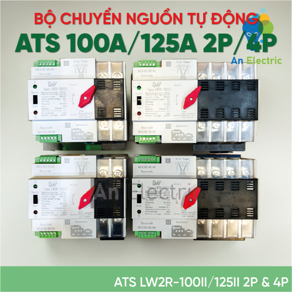 Bộ chuyển nguồn tự động ATS 100A/125A 2P/4P LW2R chuyển mạch nguồn điện ...