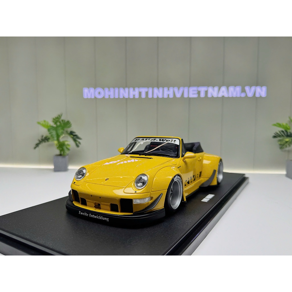 XE MÔ HÌNH PORSCHE 911(993) RWB NOHRA YELLOW,TỶ LỆ 1/18 GTSPIRIT ...