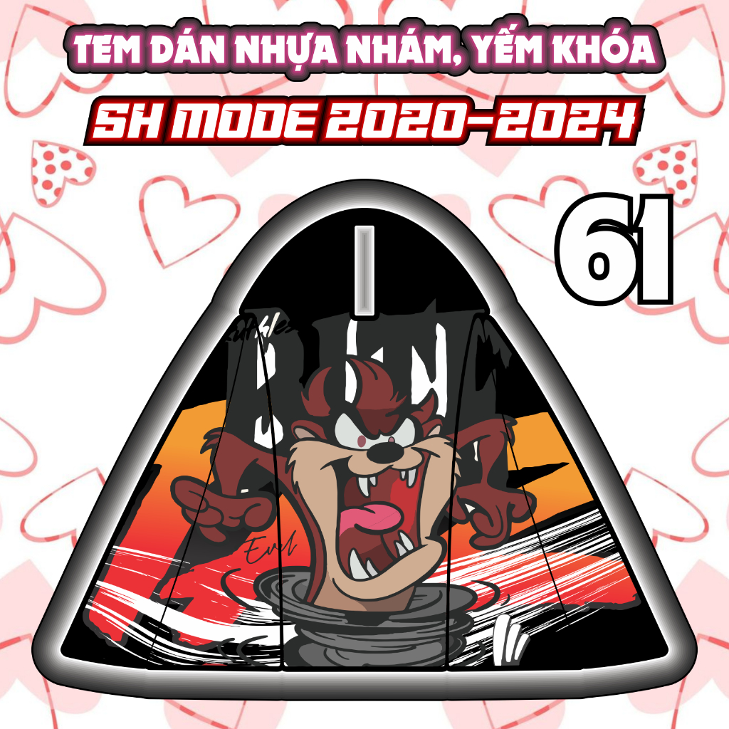 Tem dán yếm trước sau xe SH MODE 2020-2024 dán trang trí natra baby ...