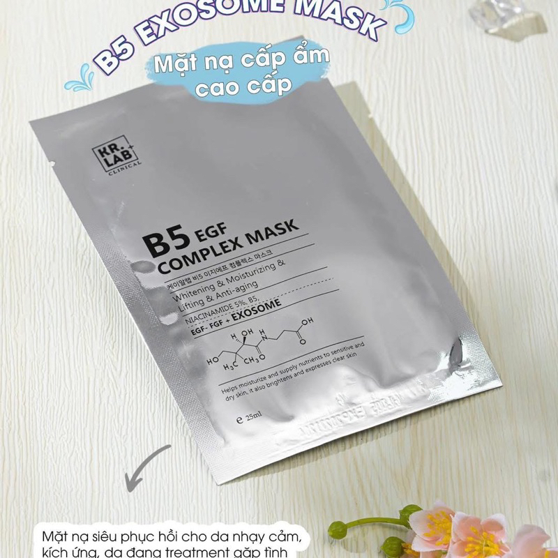 Combo 10 miếng mặt nạ Kr.lab B5 EGF Complex mask dưỡng trắng cấp phục ...