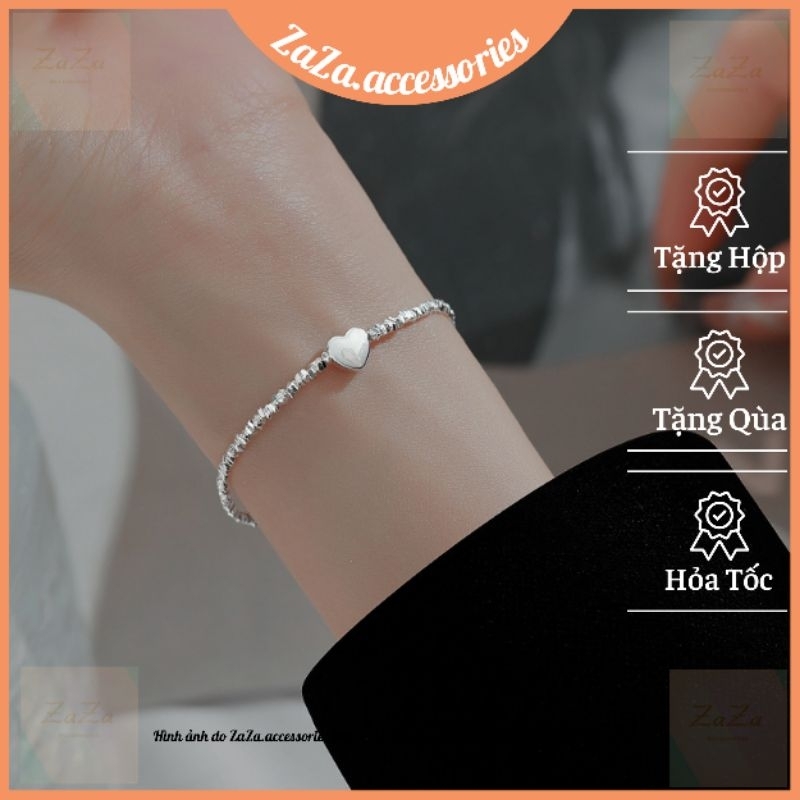 Vòng tay nữ bạc S925 ZaZa charm trái tim - Lắc tay bạc ý nữ charm trái tim ZaZa.accessories ...