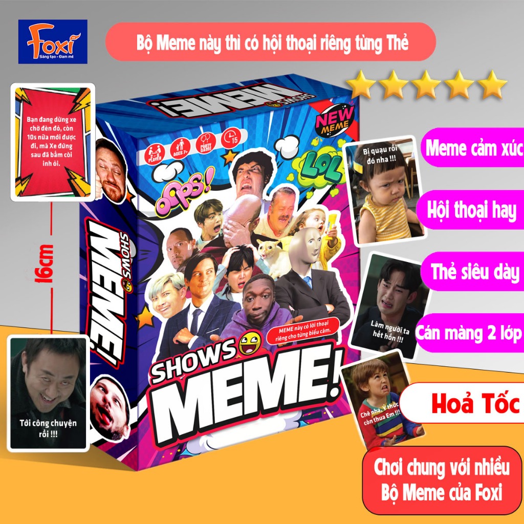 Board game-Bộ Bài Party Meme Squad Meme Foxi Mêm-trò chơi đội nhóm siêu ...