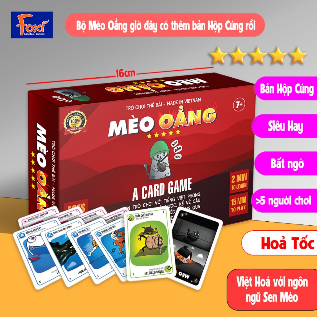 Bộ thẻ bài mèo oẳng Foxi Board game mới có thêm bản hộp cứng 16cm ...