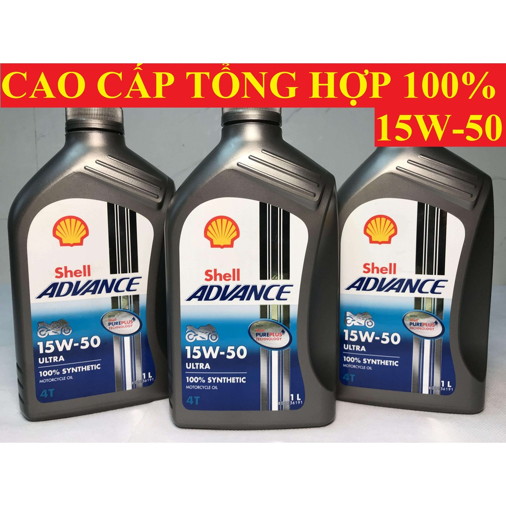 Dầu Nhớt Xe Môtô Phân Khối Lớn Shell Advance Ultra 15W50 1L Chuyên dùng ...