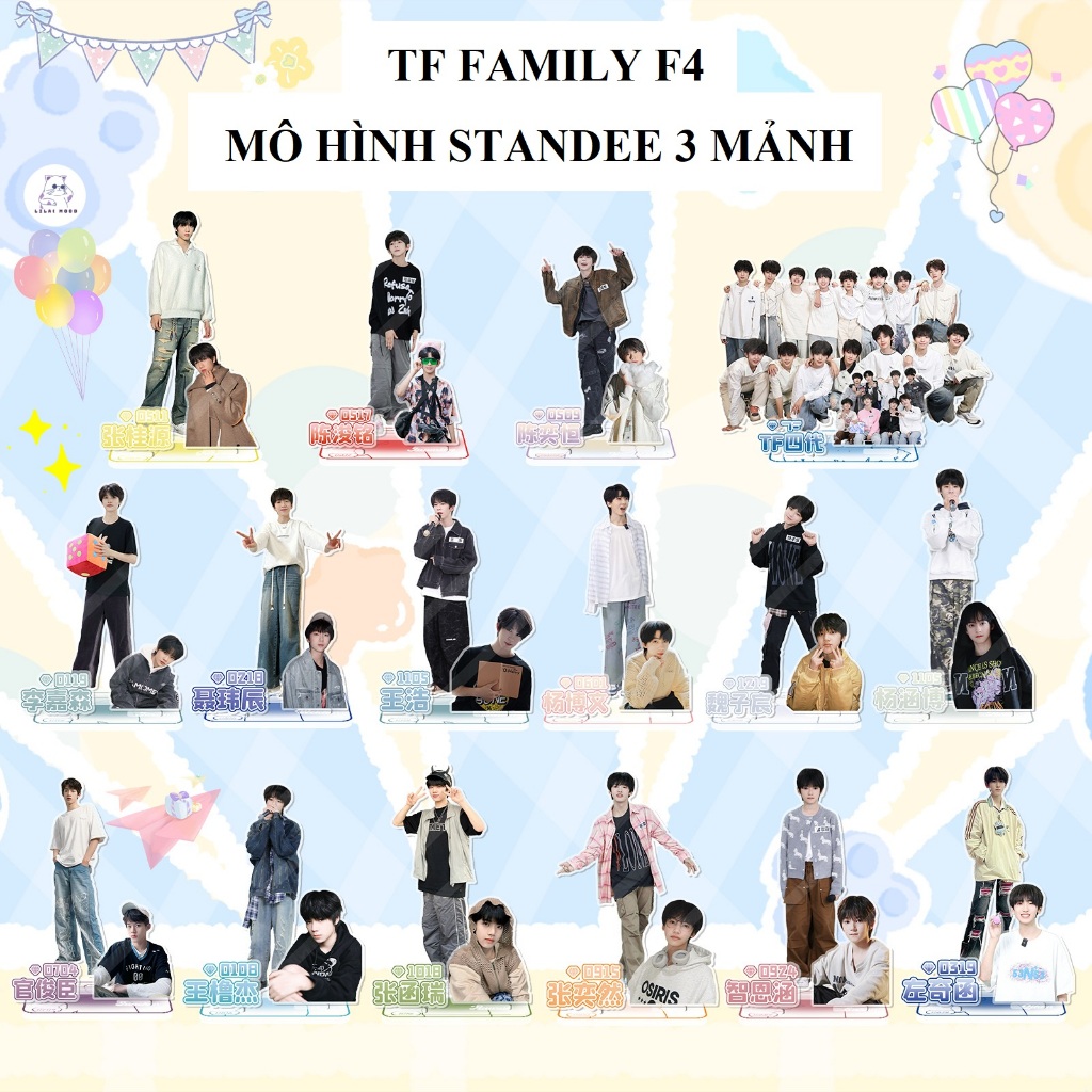 sẵn/new y hình TF Gia tộc F4 | Standee mô hình đứng bằng PVC 3 mảnh Trần Dịch Hằng Yang Bowen Kỳ ...