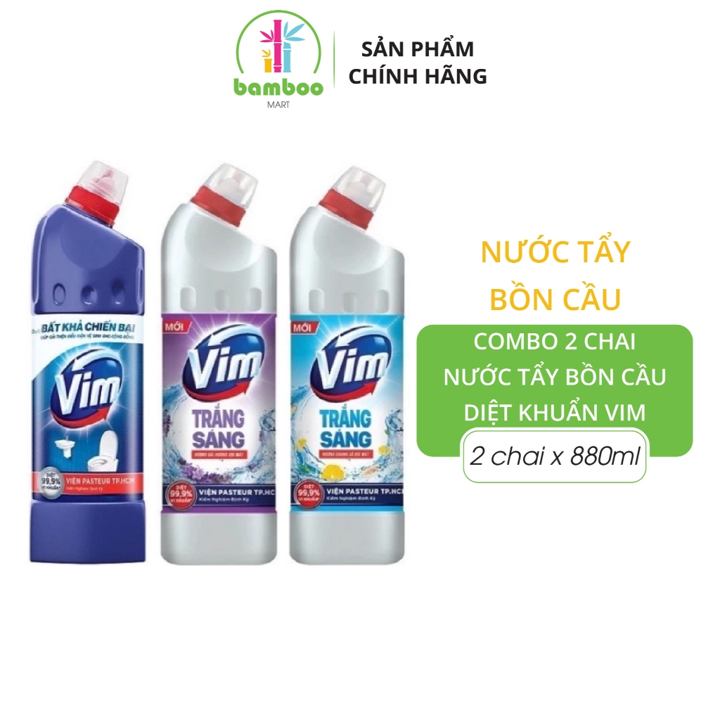 Combo 2 Nước Tẩy Rửa Bồn Cầu Vim – Diệt Khuẩn 99.9%, Sạch Khuẩn, Thơm ...
