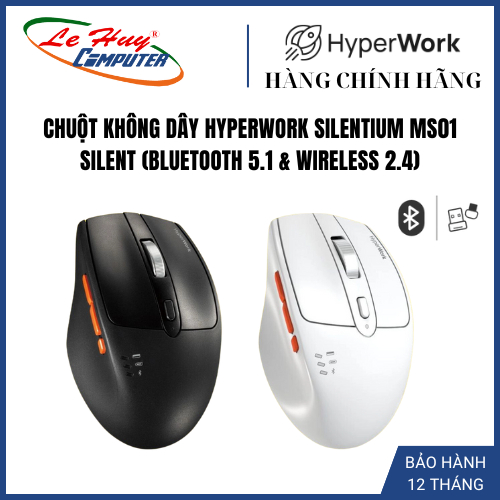 Chuột Không Dây Hyperwork Silentium Ms01 Silent (Bluetooth 5.1 ...