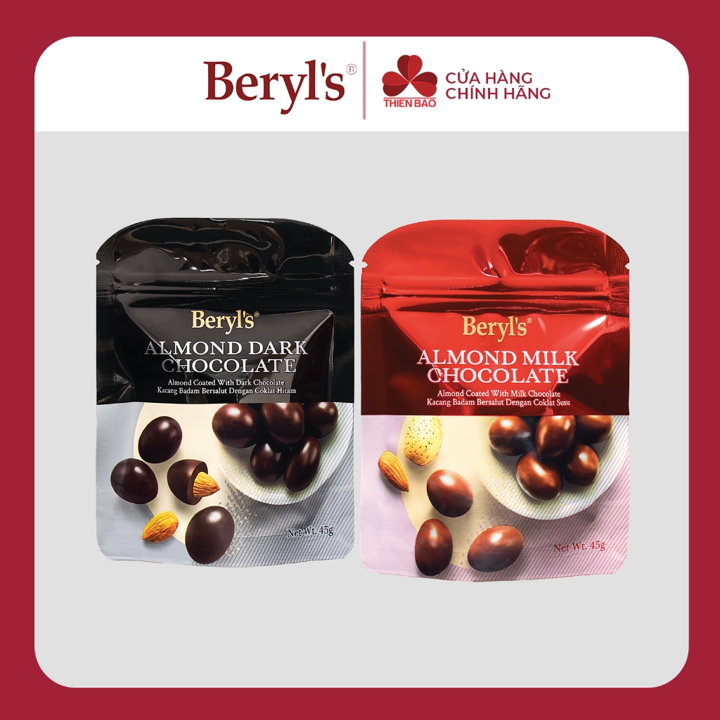 Socola Beryl's Chocolate Almond Milk/Dark gói 45g | Shopee Việt Nam