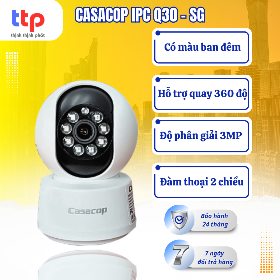 Camera Wifi Casacop IPC Q30-SG, xoay 360 độ, đàm thoại 2 chiều | Shopee Việt Nam