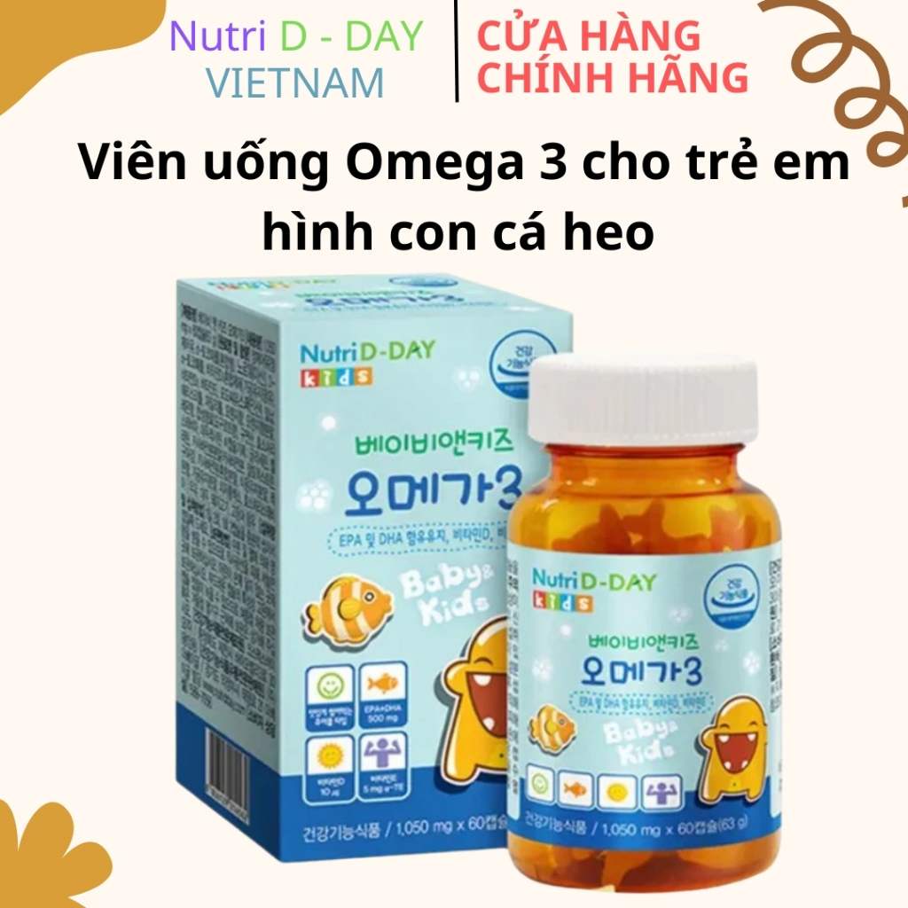 Viên uống Baby & Kids Omega 3 Nutri D-DAY Bổ sung OMEGA 3, DHA, EPA ...