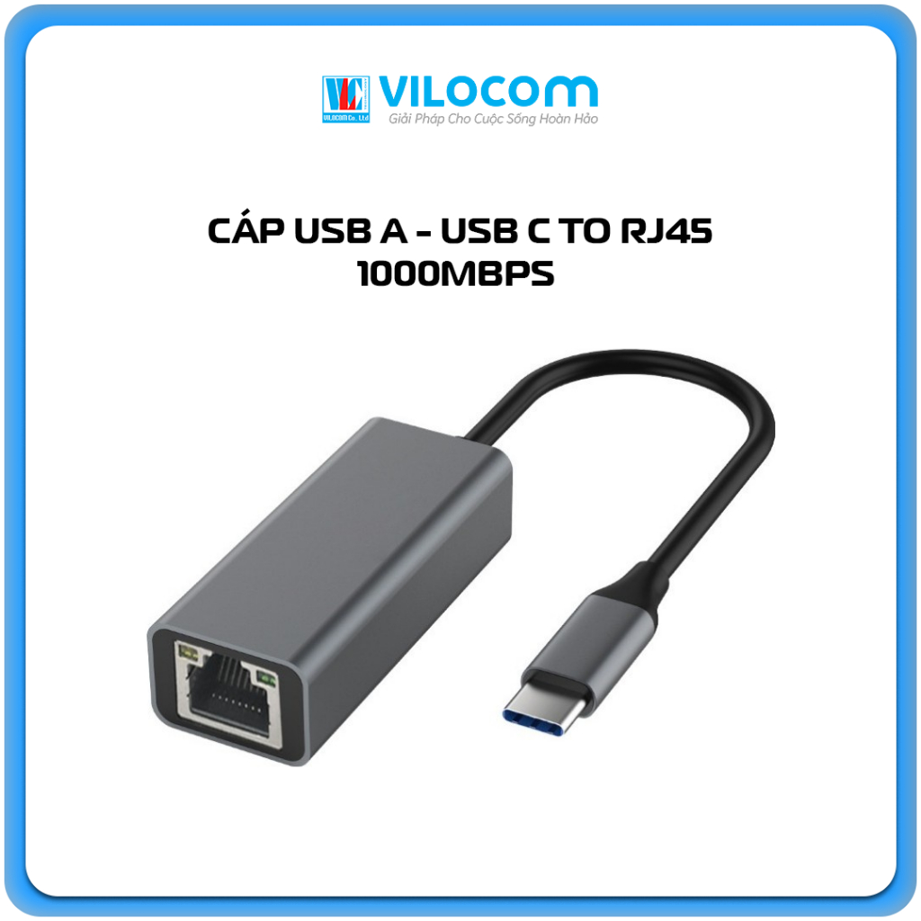 Bộ Chuyển Đổi usb c Sang ethernet 100 / 1000mbps type c Sang rj45 ...