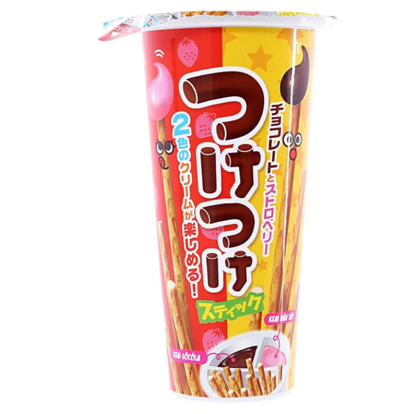 Bánh que chấm Wismo Richy kem socola và dâu tây ly | Shopee Việt Nam