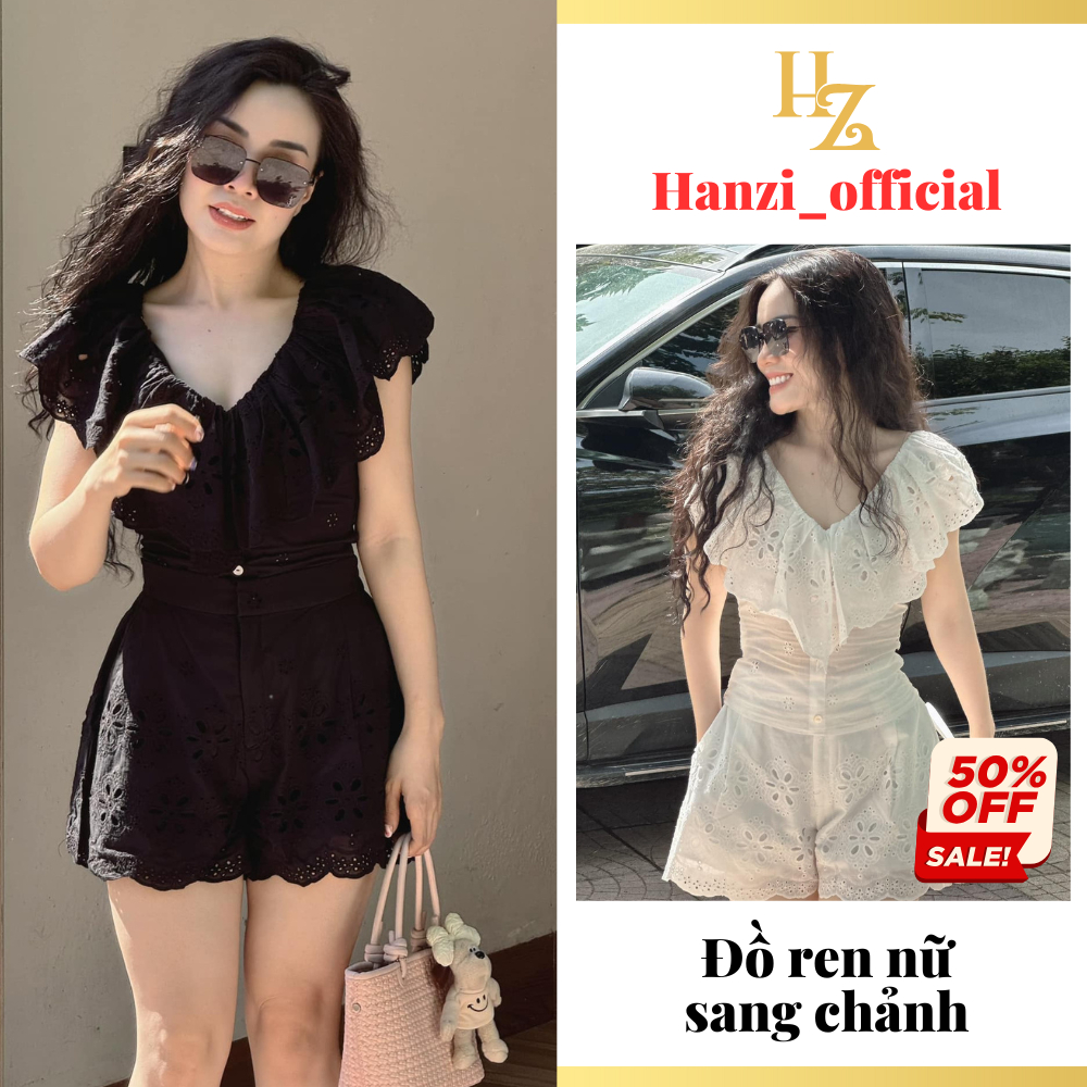 Set Đồ Nữ Ren Trắng Tiểu Thư Sang Chảnh, Set Món Basic Thanh Lịch Vai Cánh Siêu Xinh Nữ BS04 ...