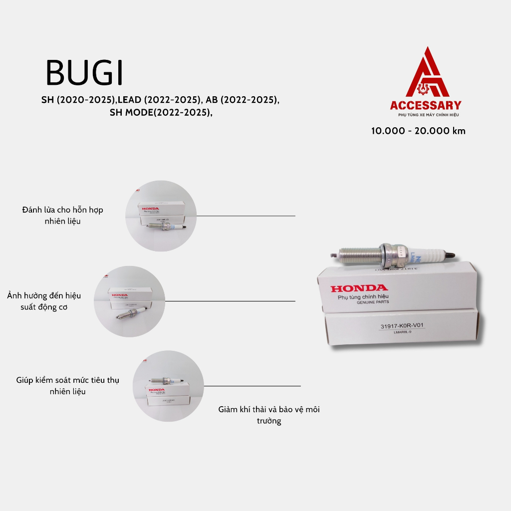 BUGI LMAR8L-9 DÙNG CHO SH125/160,AB125/160/VARIO160/SH MODE 2021-2023 ...