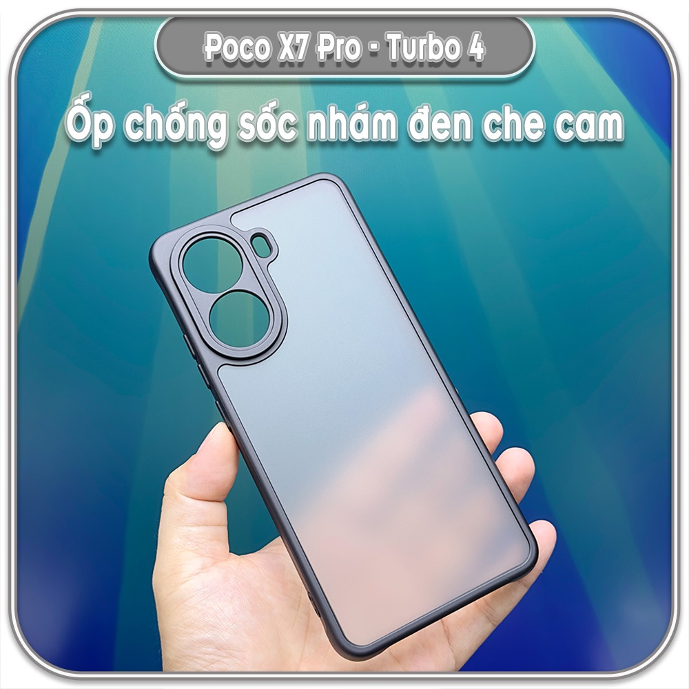 Ốp lưng chống sốc cho Redmi Turbo 4 - Poco X7 Pro, nhám đen che camera | Shopee Việt Nam