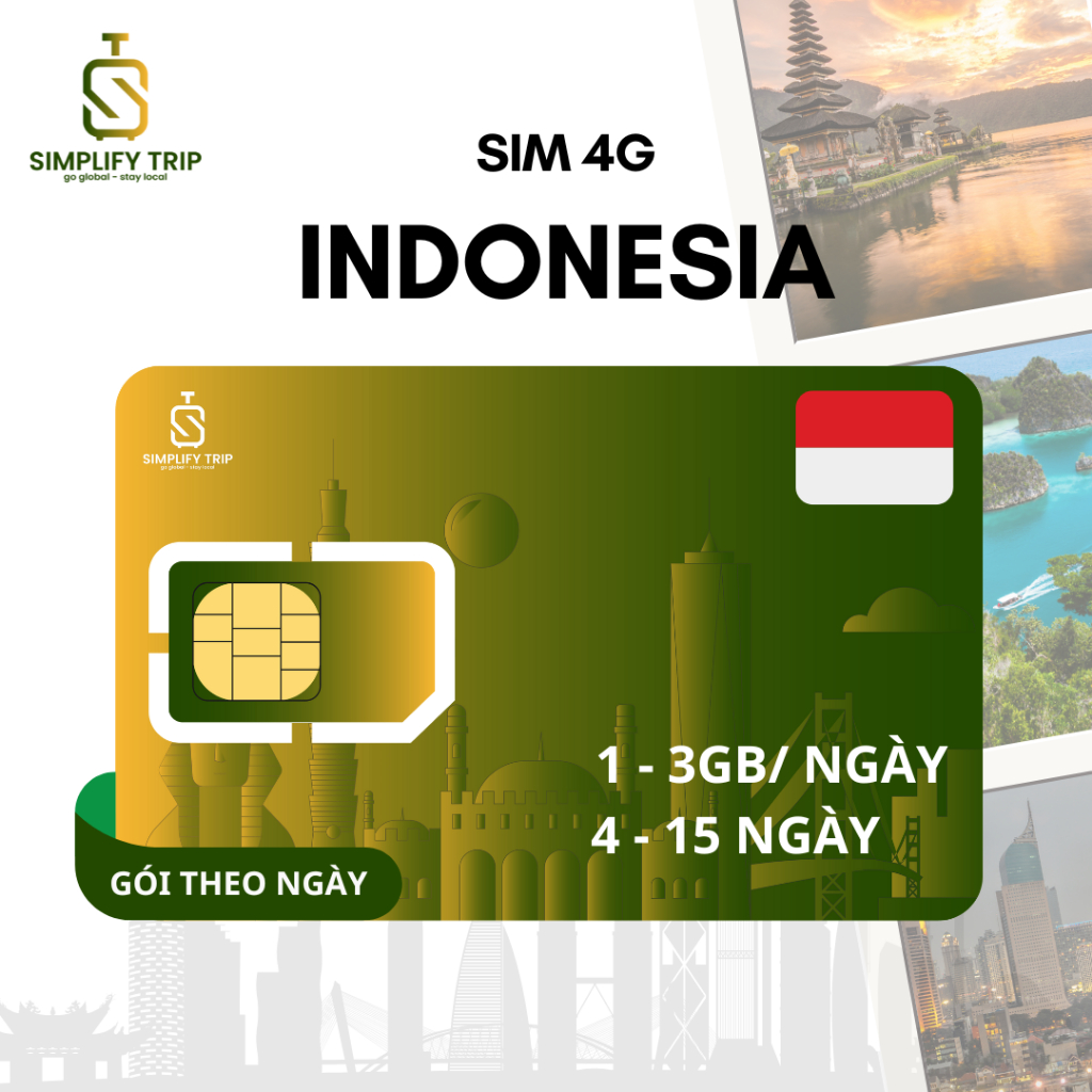 SIMPLIFY TRIP - SIM du lịch Indonesia 4G, chỉ có data - Gói theo ngày ...