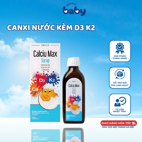Calciu Max Syrup Orzax 150ml – Siro bổ sung vitamin D3 và vitamin K cho trẻ | Shopee Việt Nam
