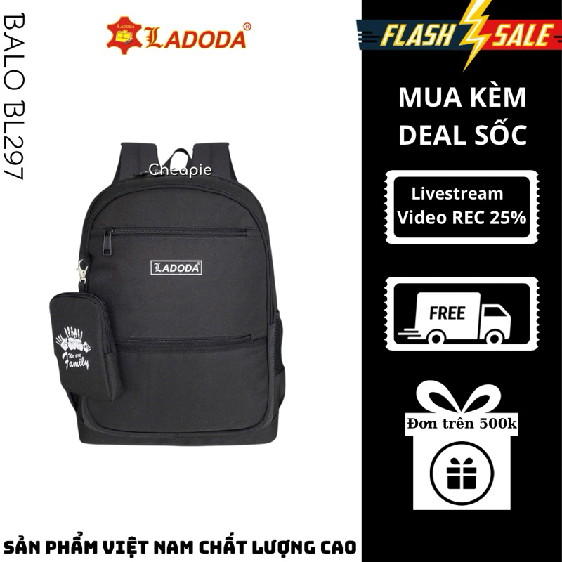 Balo học sinh, balo đựng laptop thương hiệu ladoda chính hãng BL297 ...